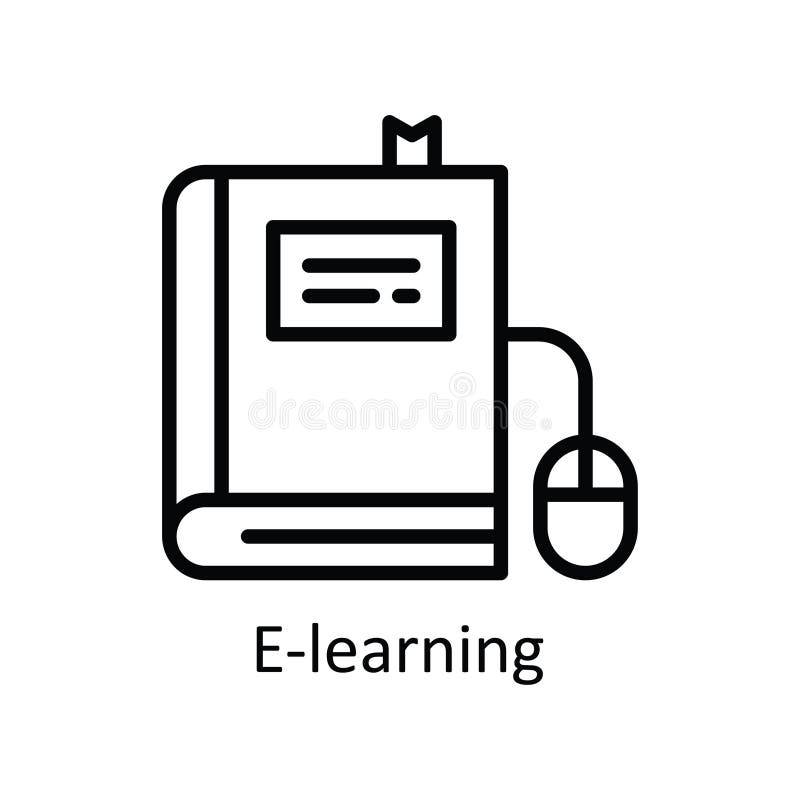 E Learning Vector Outline Icon Design Illustration. Educational ...