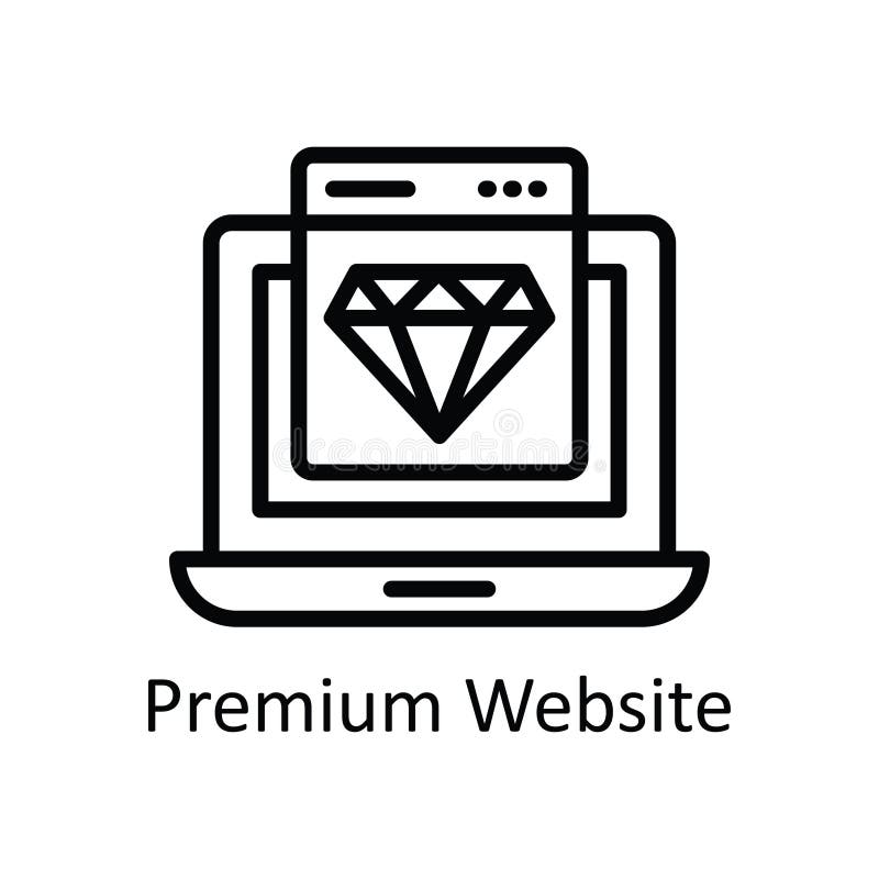 Premium Website Vector Outline Icon Design Illustration. Creative Process Symbol on White ...