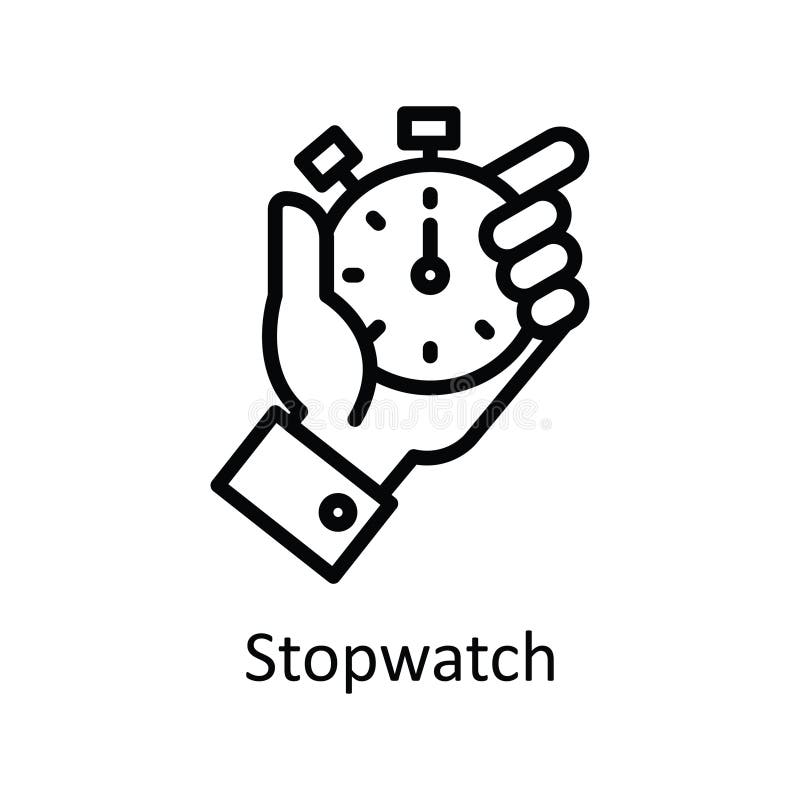 Stopwatch Vector Outline Icon Design Illustration. Creative Process ...