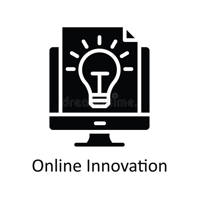 Online Innovation Vector Solid Icon Design Illustration. Creative ...
