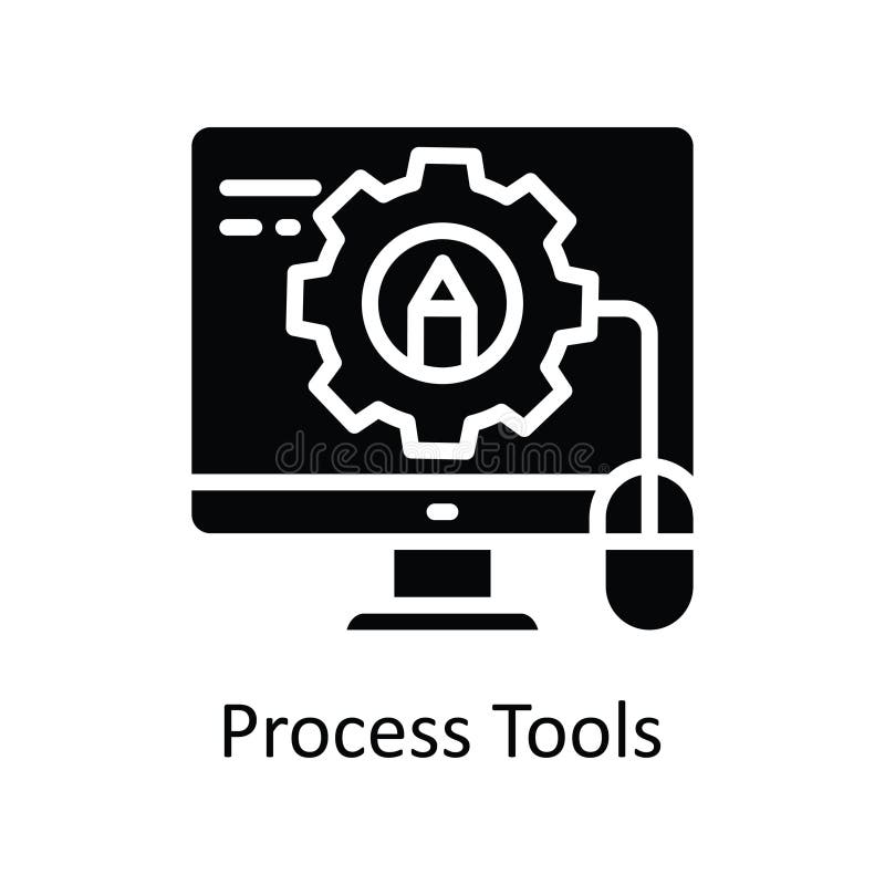 Process Tools Vector Solid Icon Design Illustration. Creative Process ...