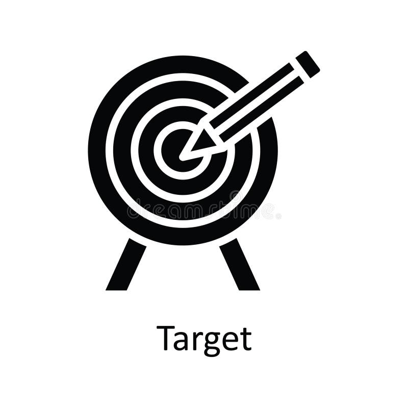 Target Vector Solid Icon Design Illustration. Creative Process Symbol ...