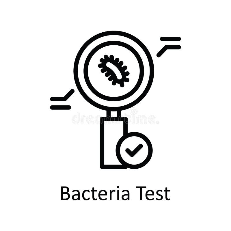Bacteria Test Vector Outline Icon Design Illustration. Educational ...