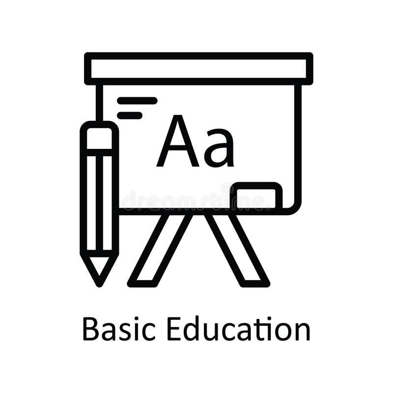 Basic Education Vector Outline Icon Design Illustration. Educational ...