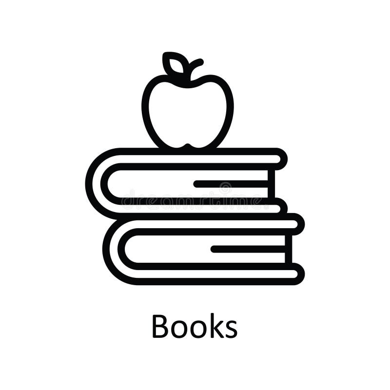 Books Vector Outline Icon Design Illustration. Educational Technology ...