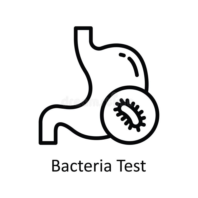 Bacteria Test Vector Outline Icon Design Illustration. Educational ...