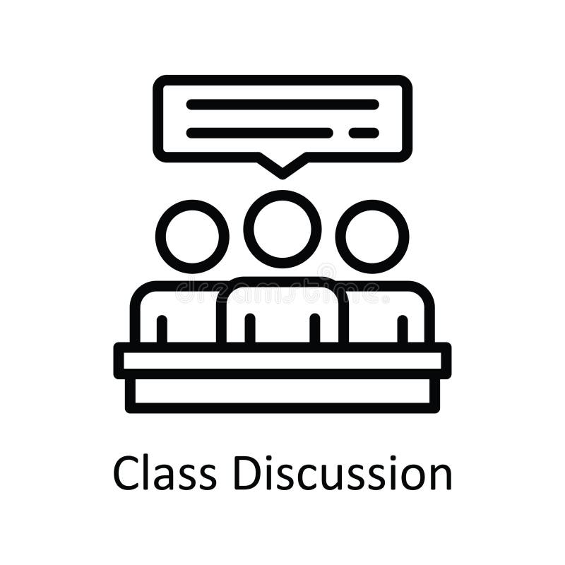 Class Discussion Vector Outline Icon Design Illustration. Educational ...