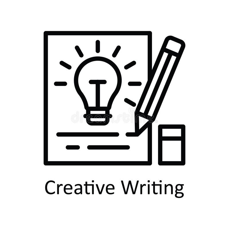 Creative Writing Vector Outline Icon Design Illustration. Educational ...