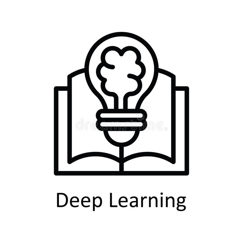 Deep Learning Vector Outline Icon Design Illustration. Educational ...