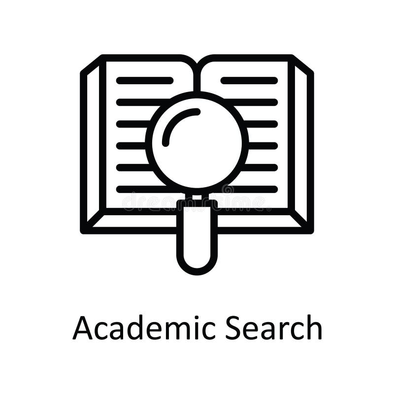 Academic Search Vector Outline Icon Design Illustration. Educational ...