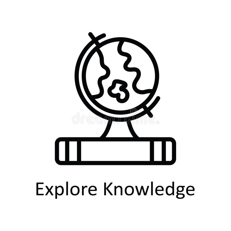 Explore Knowledge Vector Outline Icon Design Illustration. Educational ...
