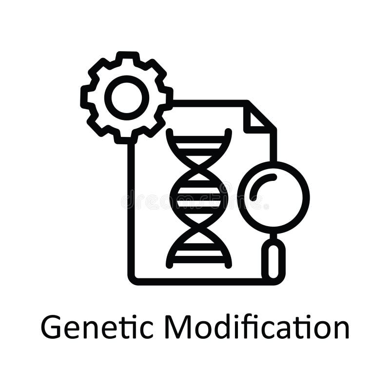 Genetic Modification Vector Outline Icon Design Illustration ...