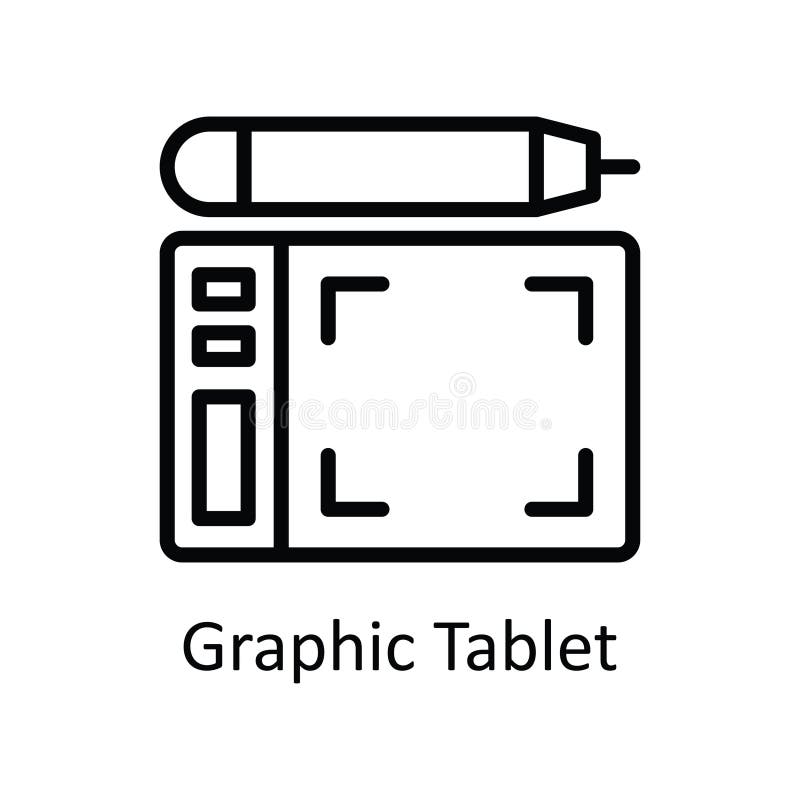 Graphic Tablet Vector Outline Icon Design Illustration. Educational ...