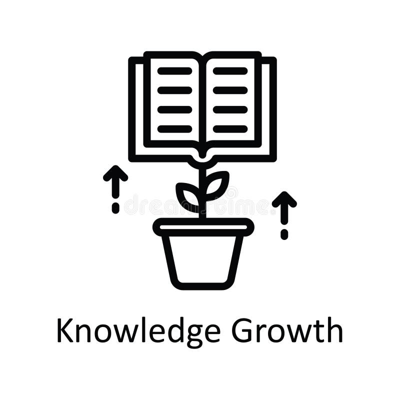 Knowledge Growth Vector Outline Icon Design Illustration. Educational ...