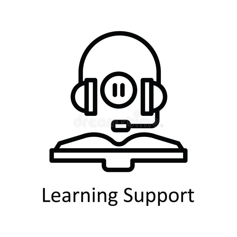 Learning Support Vector Outline Icon Design Illustration. Educational ...