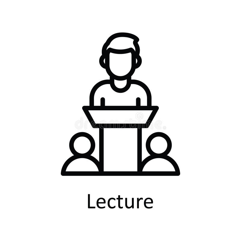 Audio Lecture Vector Solid Icon Design Illustration. Educational ...
