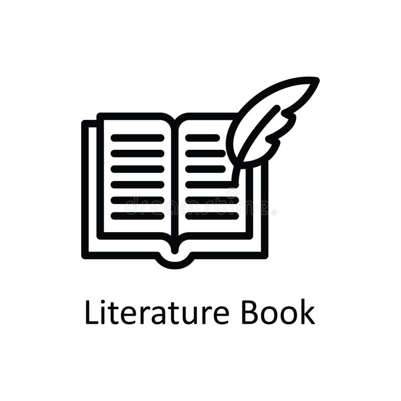 Literature Book Vector Outline Icon Design Illustration. Educational ...
