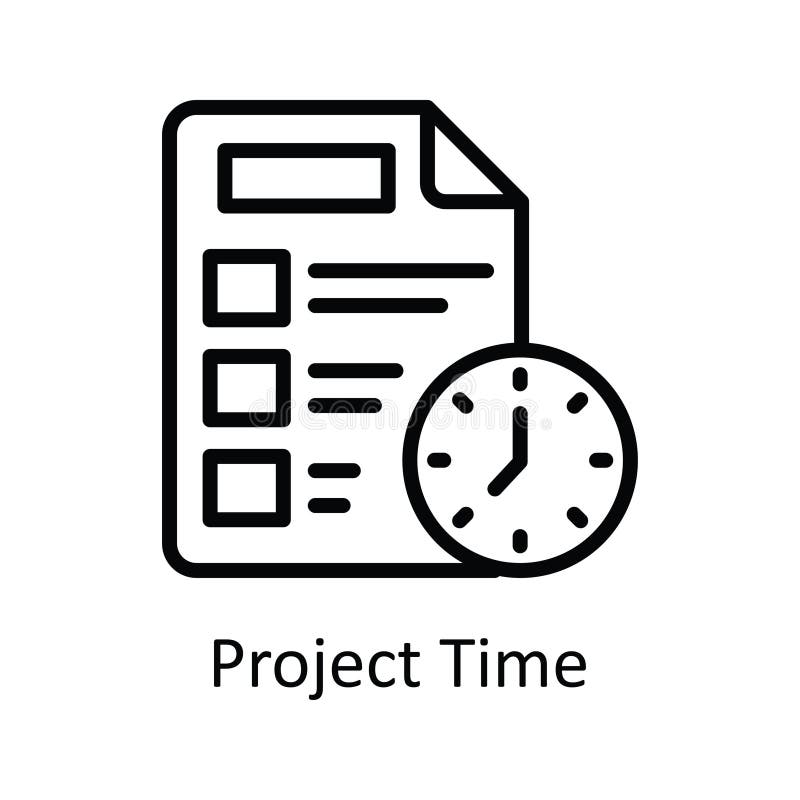 Project Time Vector Outline Icon Design Illustration. Educational ...