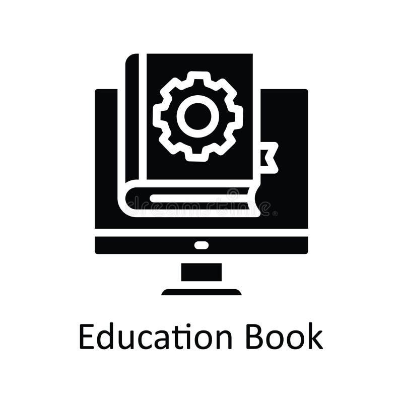 Education Book Vector Solid Icon Design Illustration. Educational ...