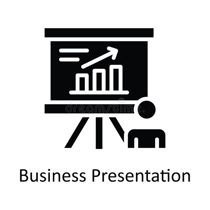 Business Presentation Vector Solid Icon Design Illustration ...