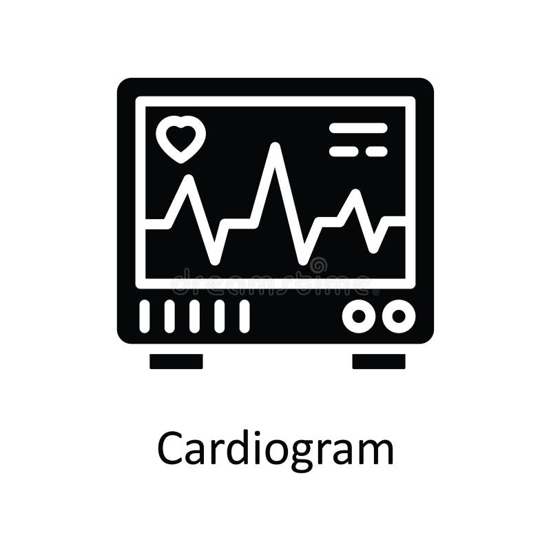 Cardiogram Vector Solid Icon Design Illustration. Educational ...