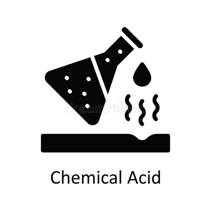 Chemical Acid Vector Solid Icon Design Illustration. Educational ...