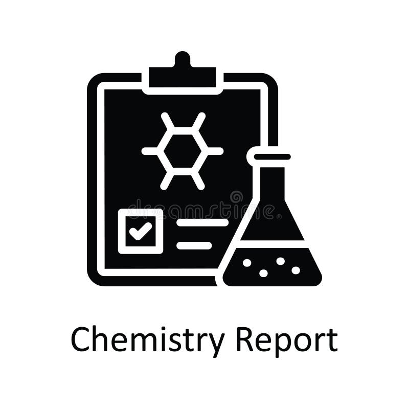 Chemistry Report Vector Solid Icon Design Illustration. Educational ...