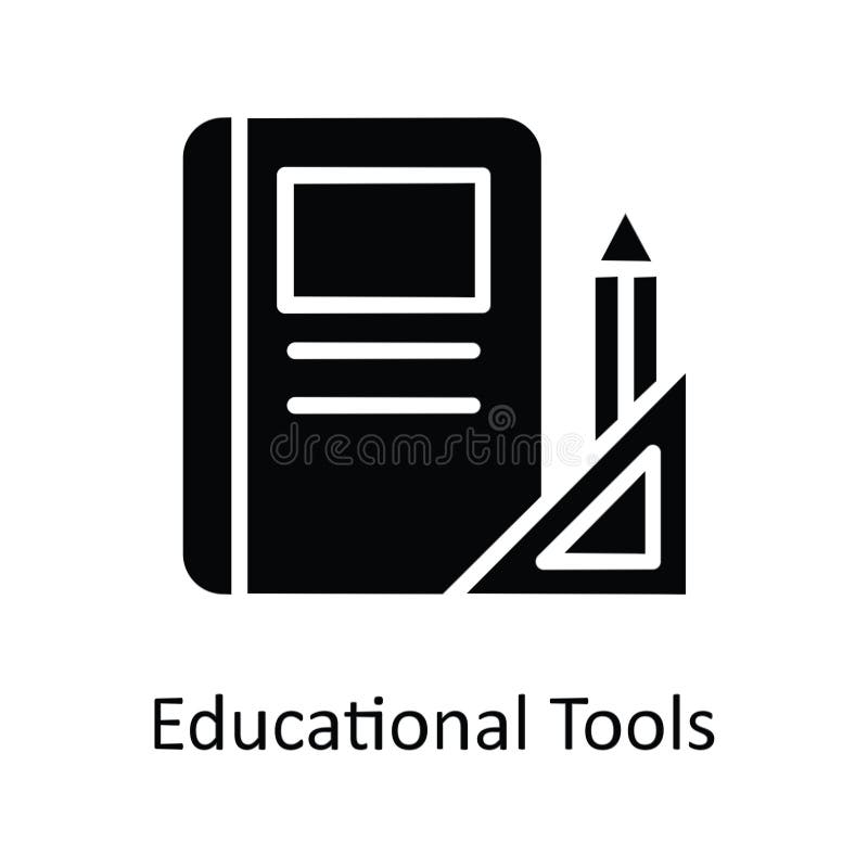 Educational Tools Vector Solid Icon Design Illustration. Educational ...