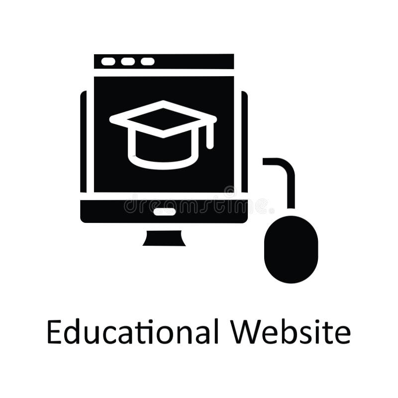 Educational Website Vector Solid Icon Design Illustration. Educational ...