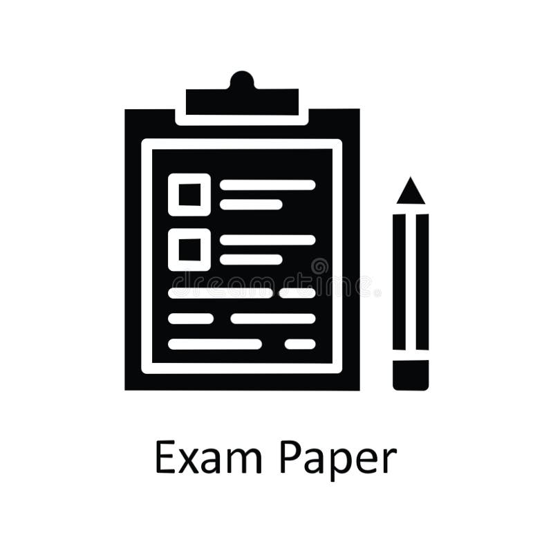Exam Paper Vector Solid Icon Design Illustration. Educational ...