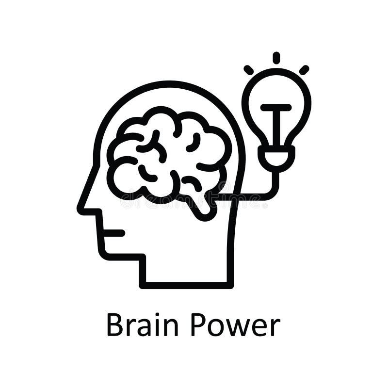 Brain Power Vector Outline Icon Design Illustration. Human Mentality ...