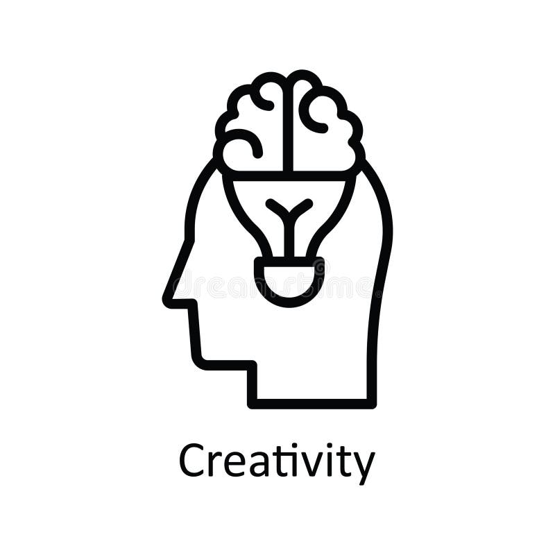 Creativity Vector Solid Icon Design Illustration. Human Mentality ...