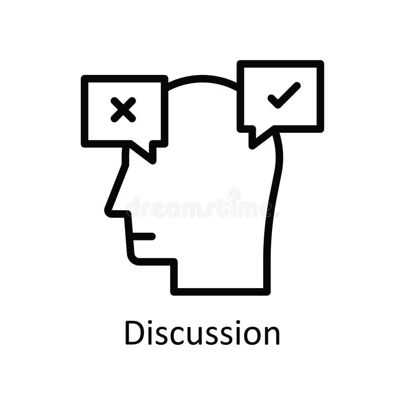 Discussion Vector Outline Icon Design Illustration. Human Mentality ...