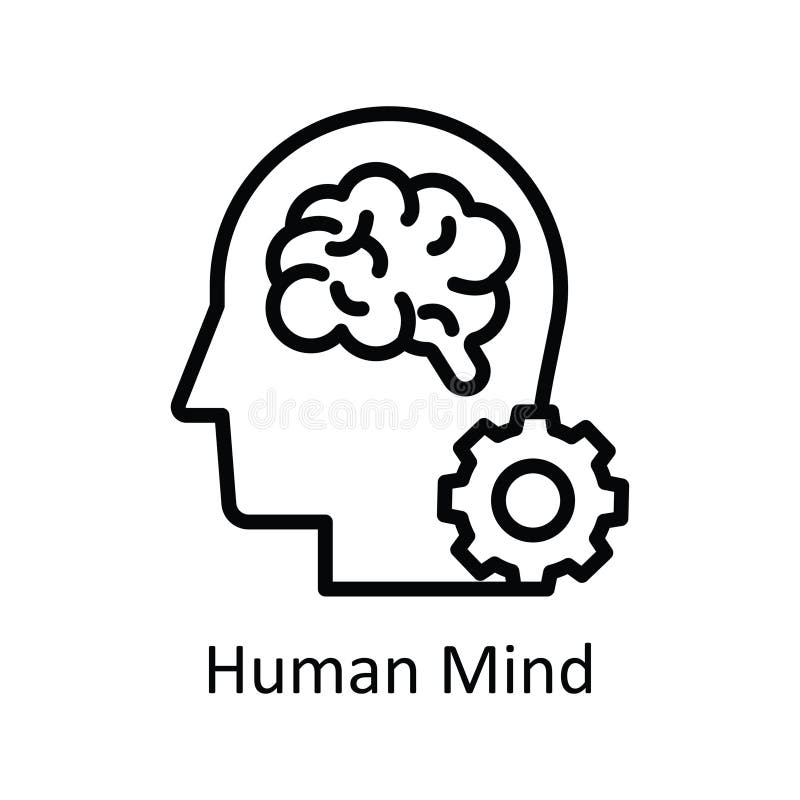 Human Mind Vector Outline Icon Design Illustration. Human Mentality ...