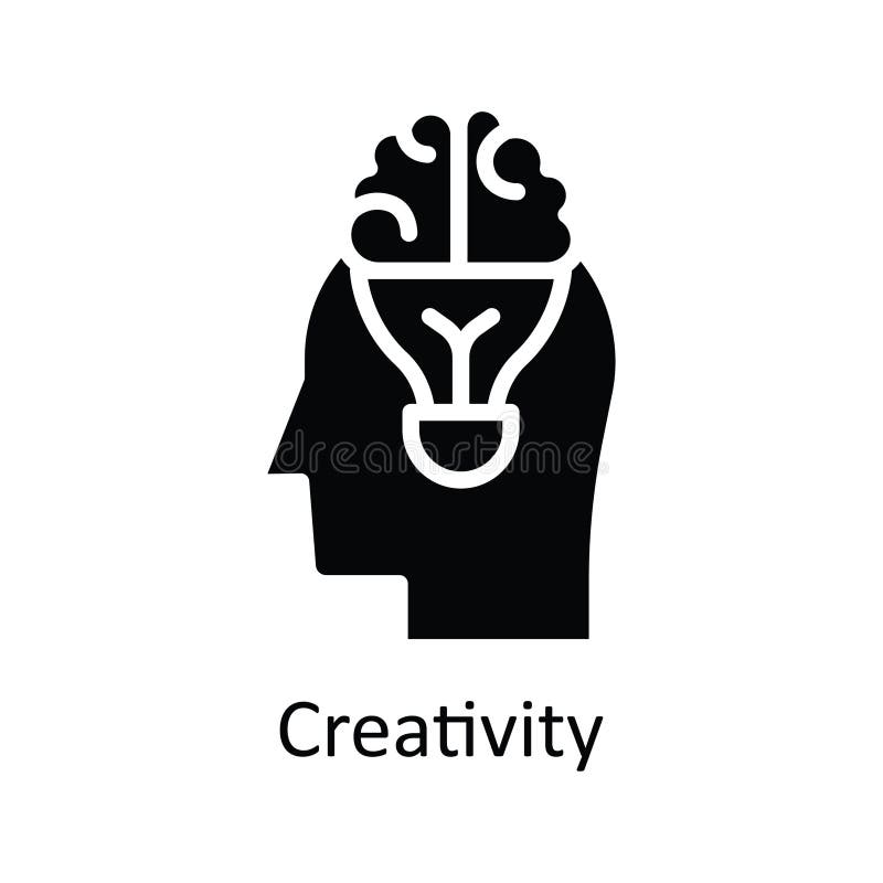 Creativity Vector Solid Icon Design Illustration. Human Mentality ...