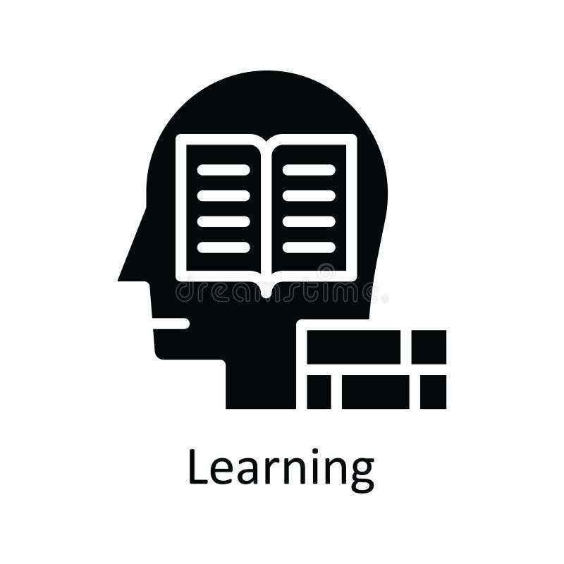 Learning Vector Solid Icon Design Illustration. Human Mentality Symbol ...