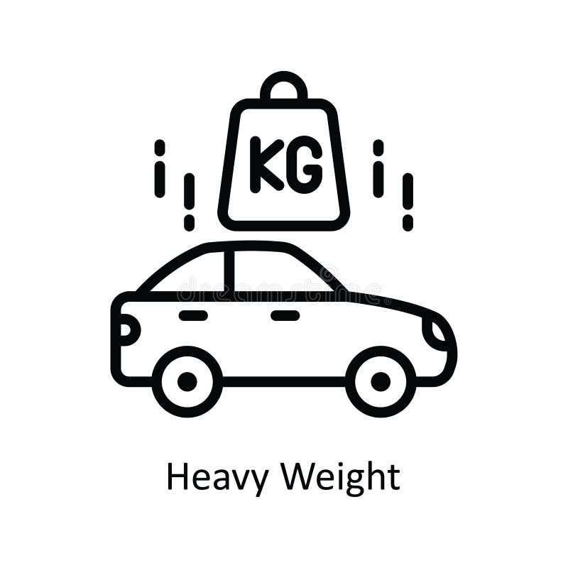 Heavy Weight Vector Outline Icon Design Illustration. Car Accident ...