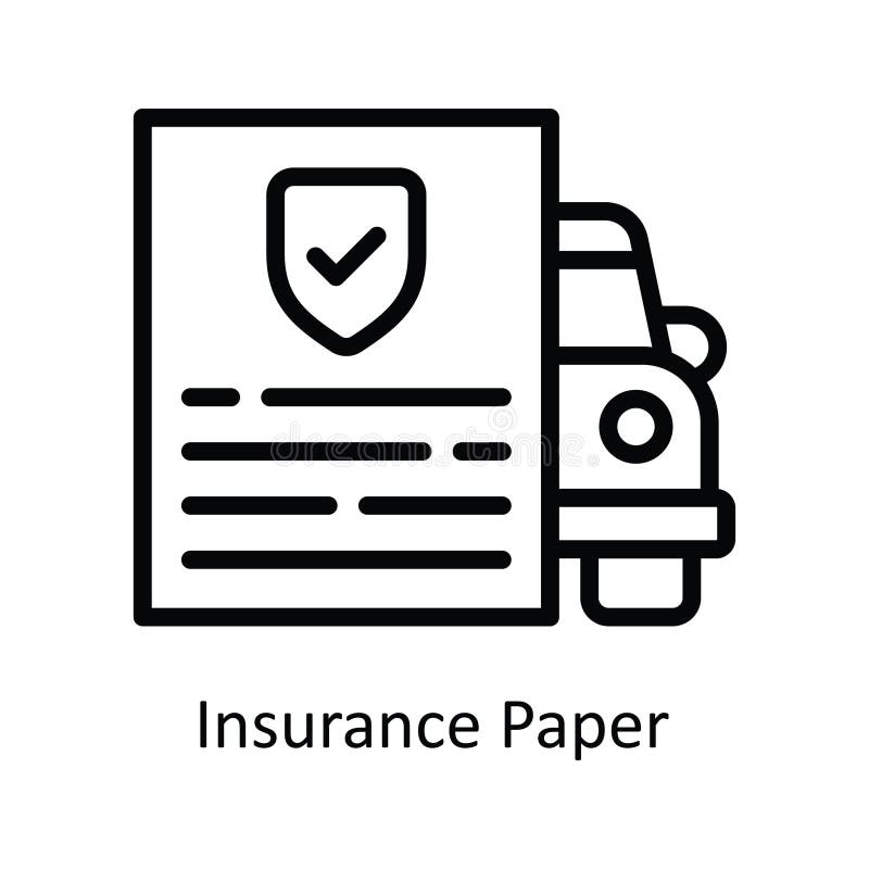Insurance Paper Vector Outline Icon Design Illustration. Car Accident ...