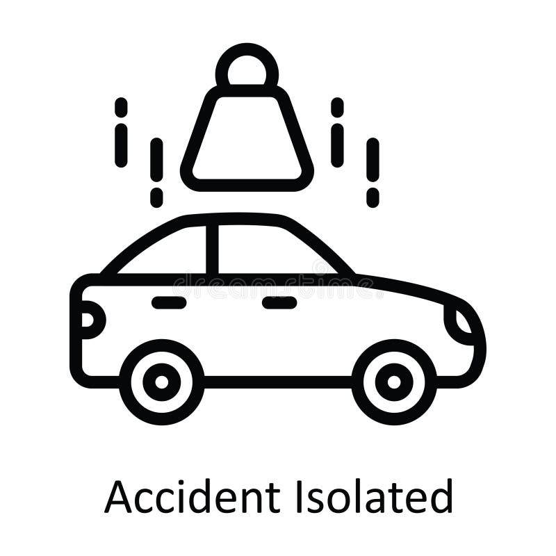Accident Vector Outline Icon Design Illustration. Car Accident Symbol ...