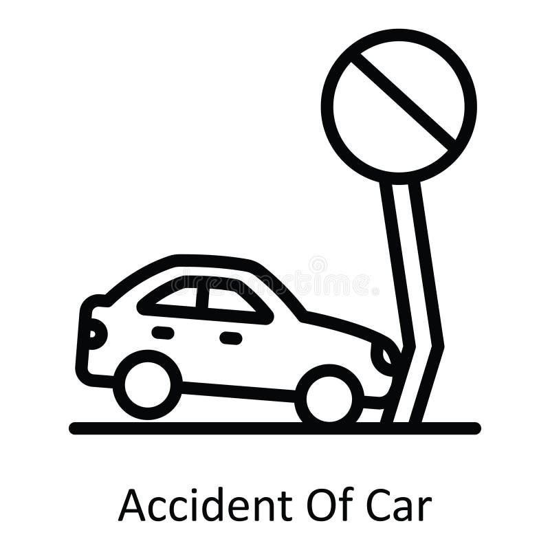 Accident Vector Outline Icon Design Illustration. Car Accident Symbol ...