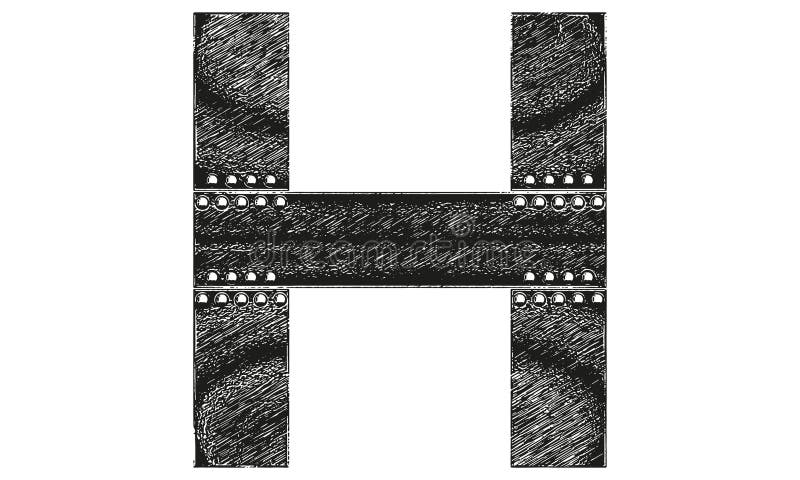 Vector Decorative Grunge Font.Letter with Riveted Metal Sheets. Stock ...