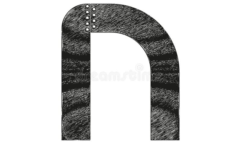 Vector Decorative Grunge Font.Letter with Riveted Metal Sheets. Stock ...