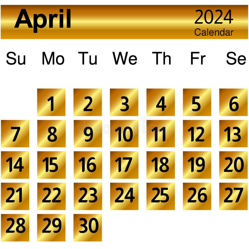 April Calendar 2024 Stock Illustrations – 6,603 April Calendar 2024 ...