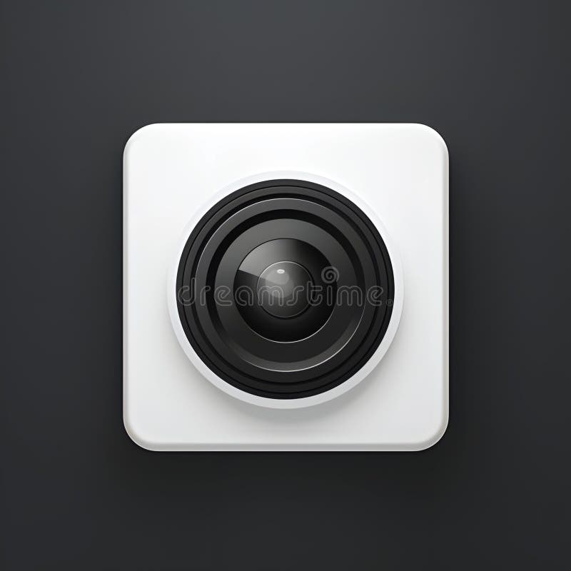 Square Camera.3d Clay.GenerativeAI. Stock Illustration - Illustration ...