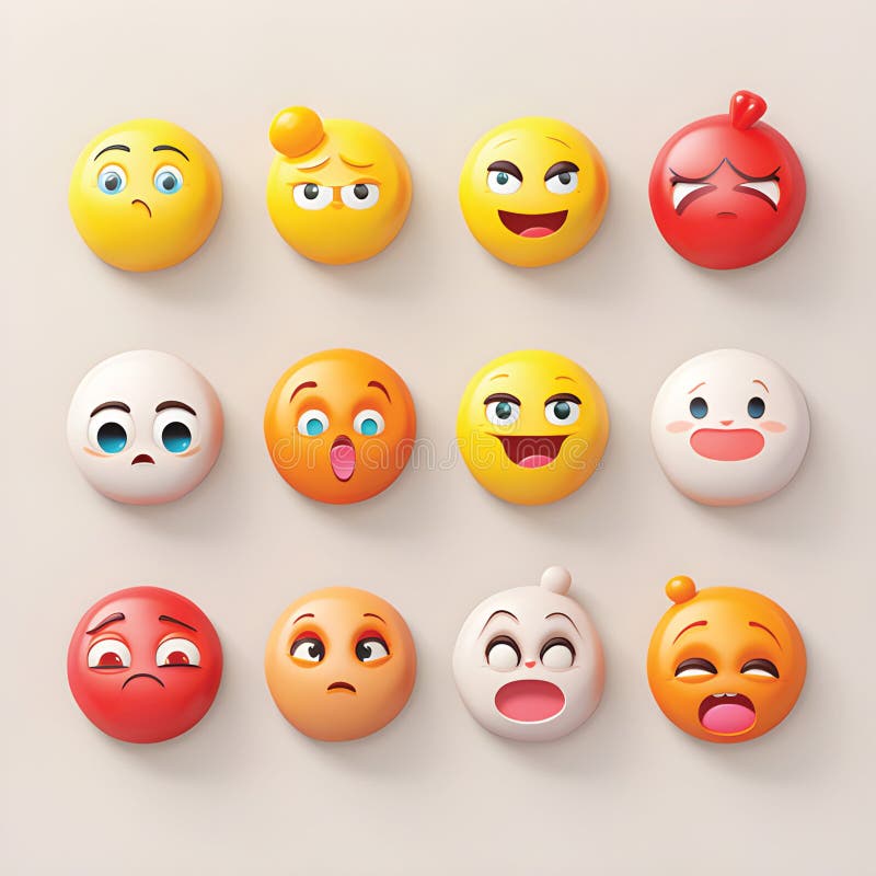Emojis Character Vector. Emoji Emoticons in 3d with Cute.GenerativeAI ...
