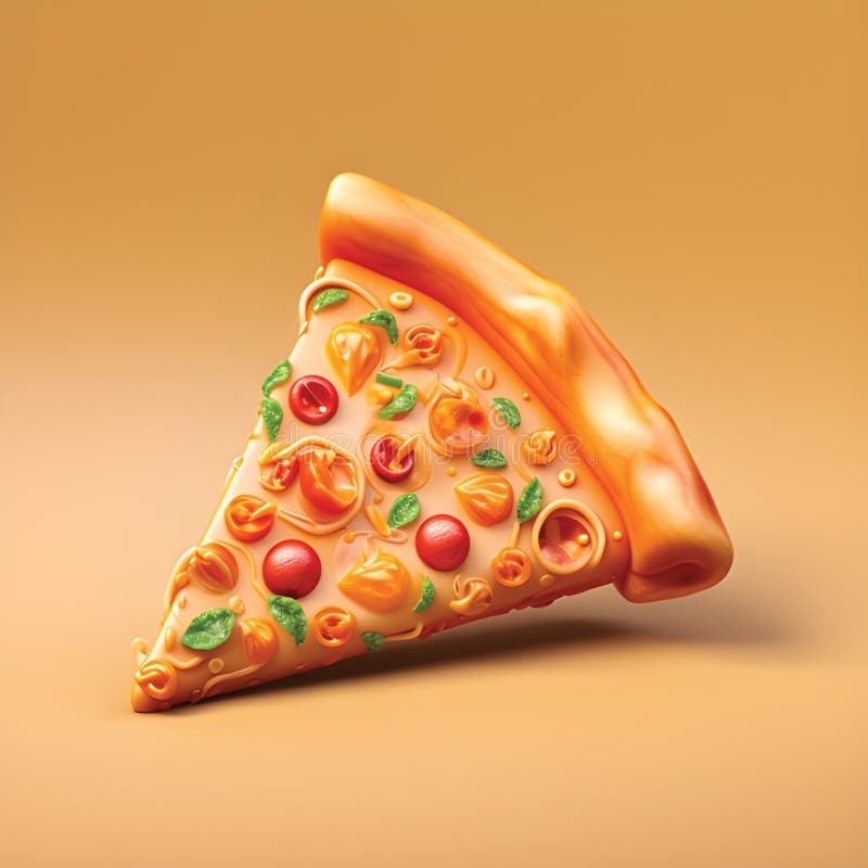 Pizza 3d Realistic Render Vector Icon.GenerativeAI. Stock Illustration ...