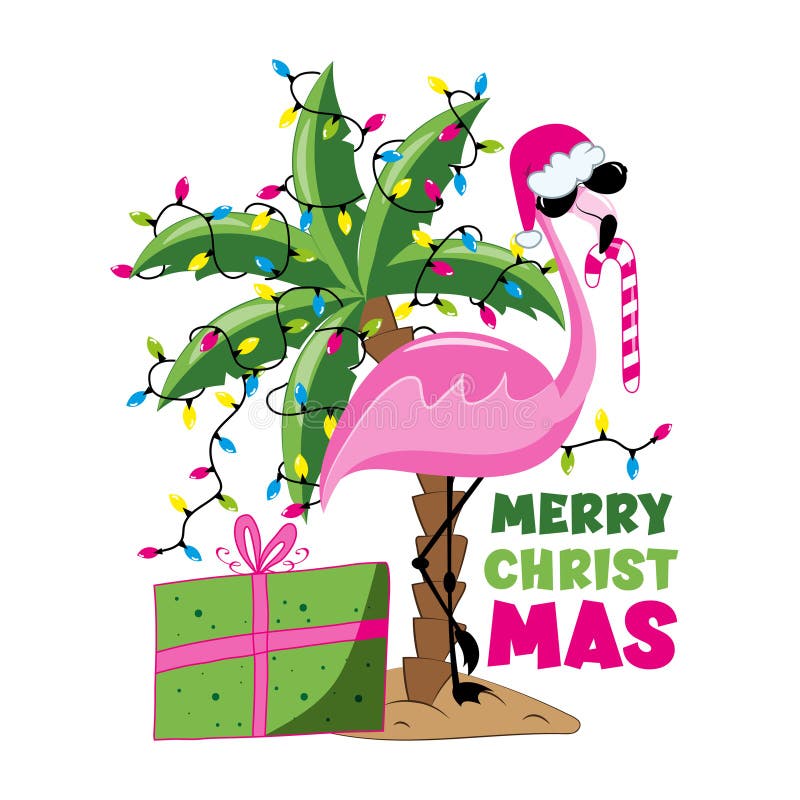 Palm Tree With Christmas Lights Clip Art