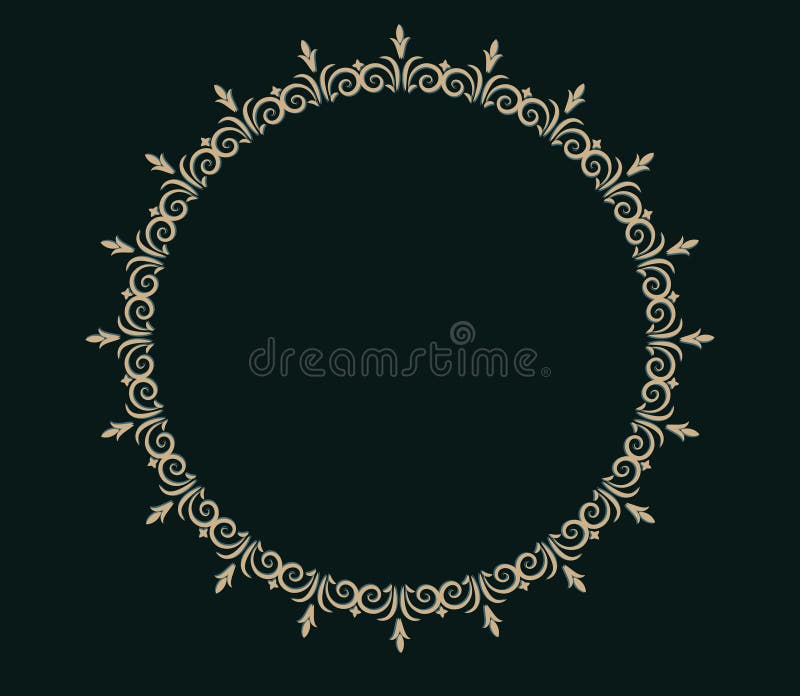Abstract Floral Round Frame Design Concept Isolated on Light Background ...