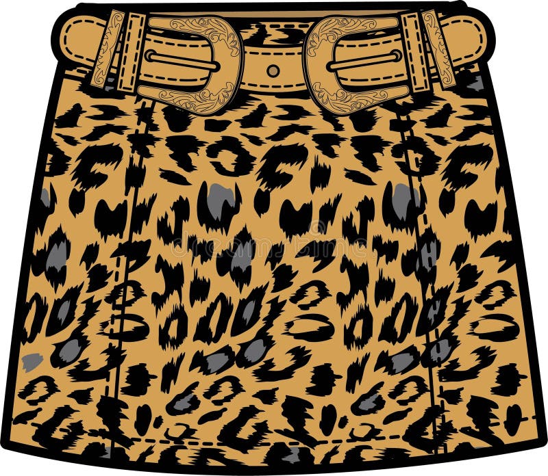 Skirt with Leopard Skin Pattern for Kid Girls Stock Vector ...