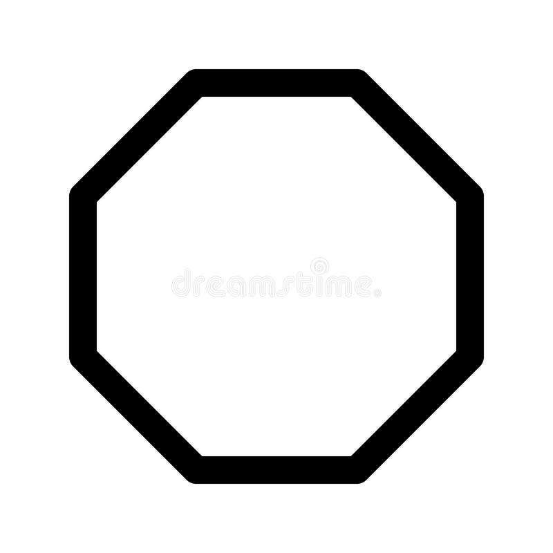 Octagon Outline Style Icon stock vector. Illustration of shapes - 285606420